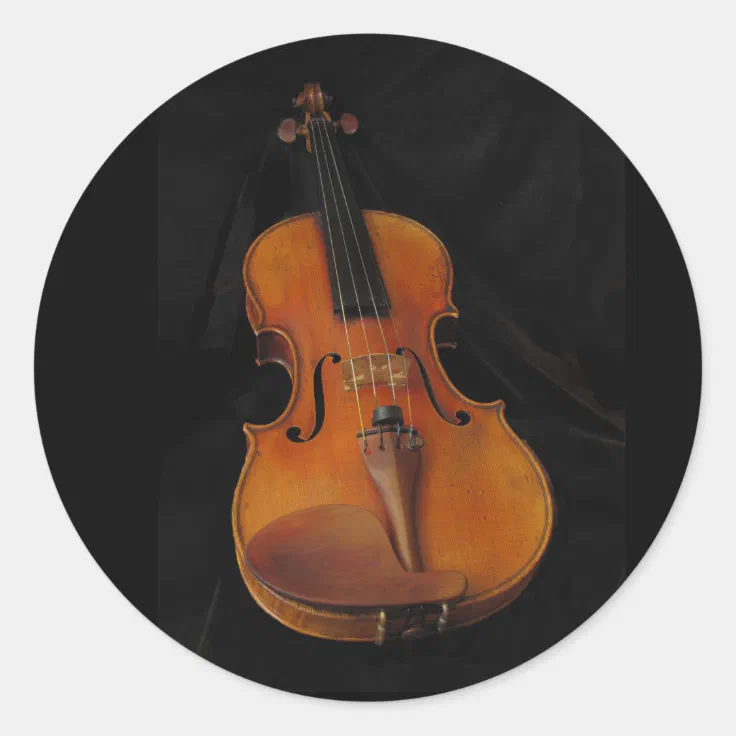 Violin Classic Round Sticker | Zazzle
