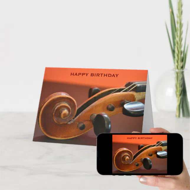 Violin classical musical instrument birthday card | Zazzle