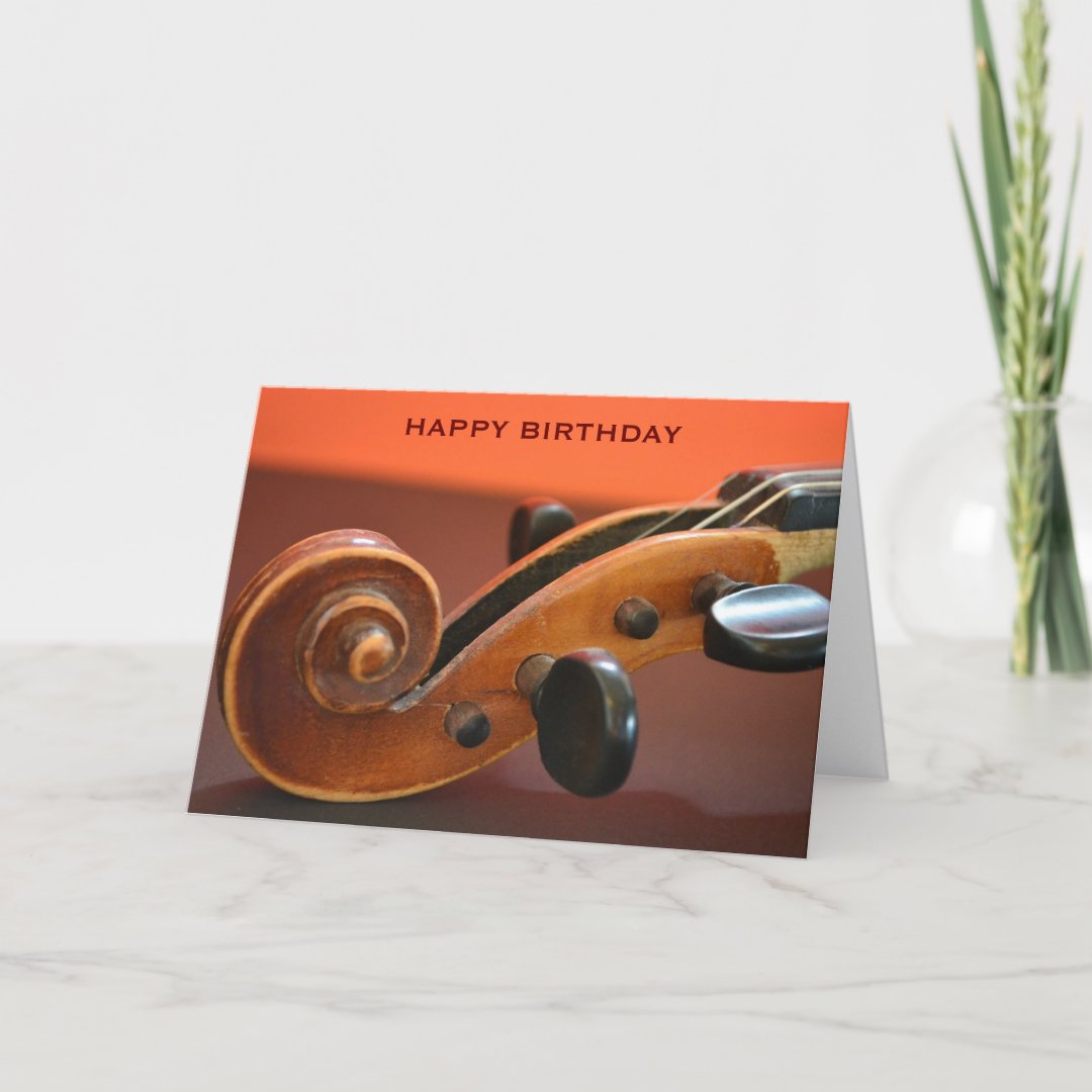 Violin classical musical instrument birthday card | Zazzle