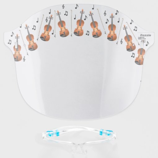 Violin Fiddle Cute Music Teacher Musician Face Shield | Zazzle
