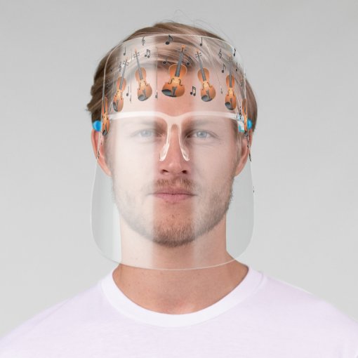 Violin Fiddle Cute Music Teacher Musician Face Shield | Zazzle