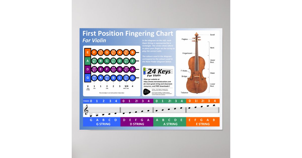 Violin Fingering Chart | Zazzle