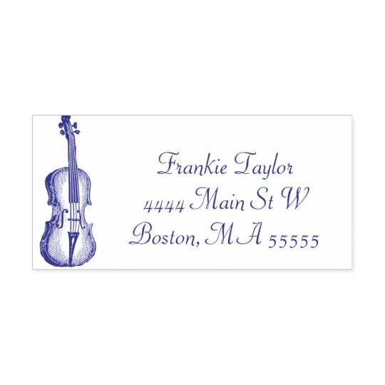 Violin Illustration Personalized Self-inking Stamp | Zazzle.com