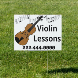 Violin Lessons Yard Sign | Zazzle
