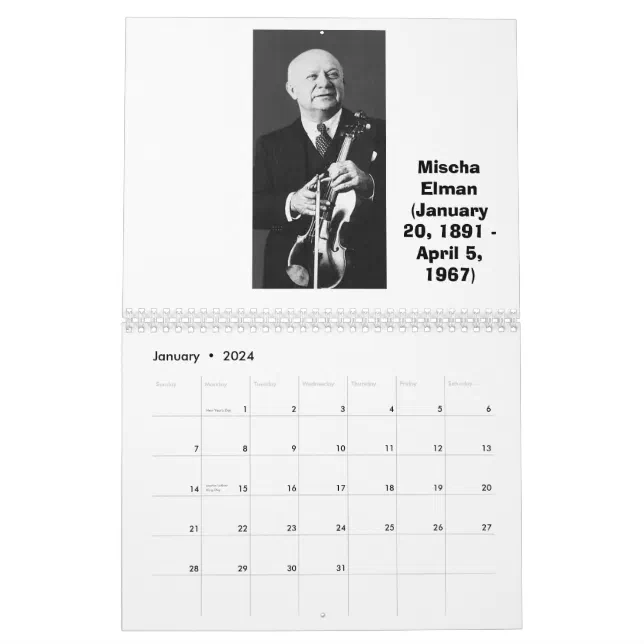 Violin Masters Calendar | Zazzle