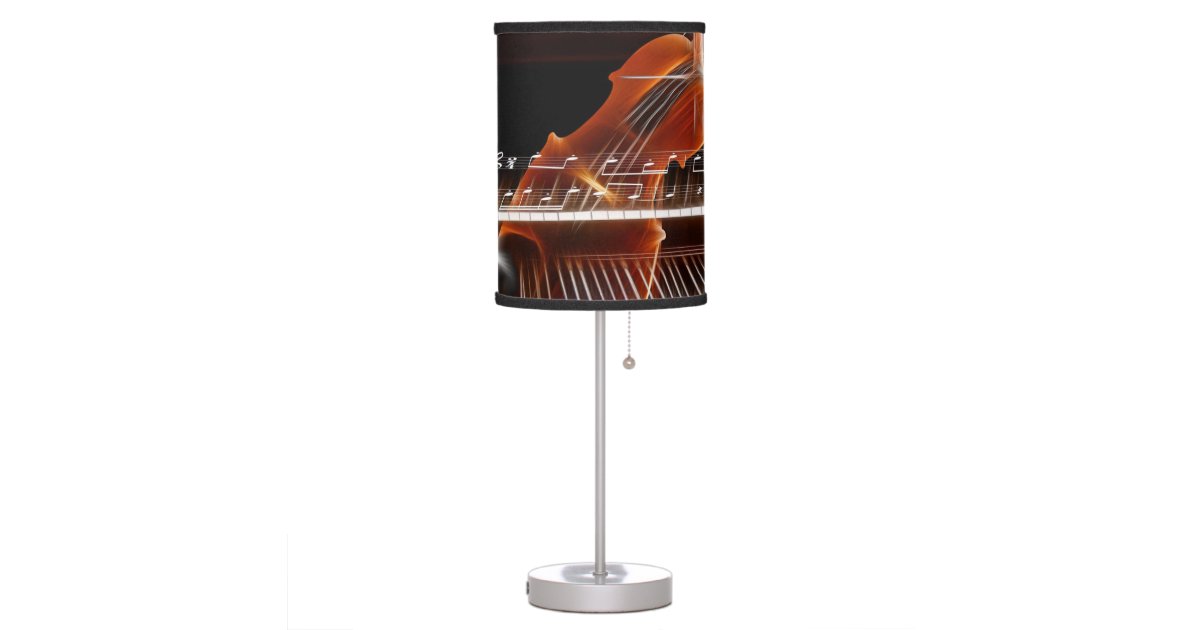Violin & Music Notes Table Lamp | Zazzle