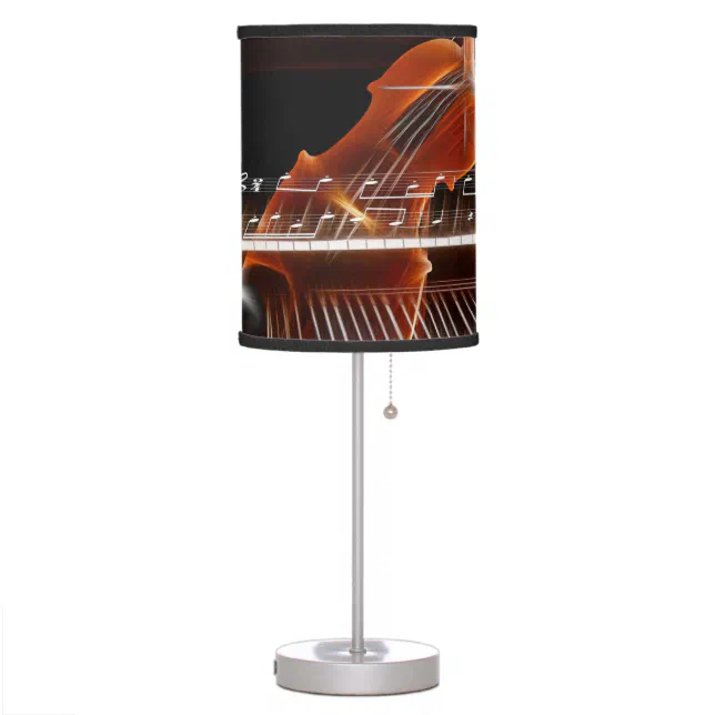 Violin & Music Notes Table Lamp | Zazzle