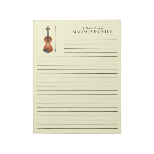 Violin Musician Teacher String Orchestra Notepad | Zazzle