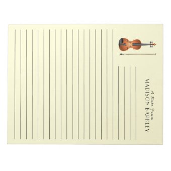 Violin Musician Teacher String Orchestra Notepad | Zazzle