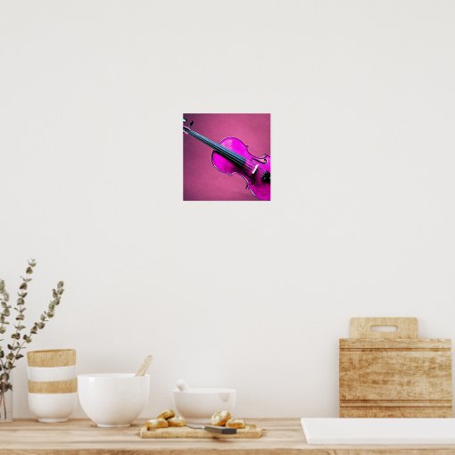 Violin or Viola Poster Pink Background | Zazzle
