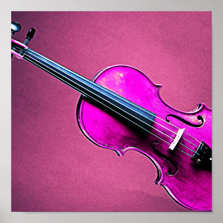 Violin or Viola Poster Pink Background | Zazzle