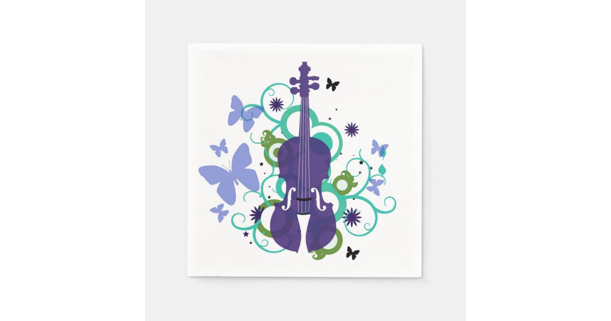 Violin Party Decorations-Napkins Napkins | Zazzle