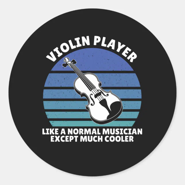 Violin player classic round sticker | Zazzle