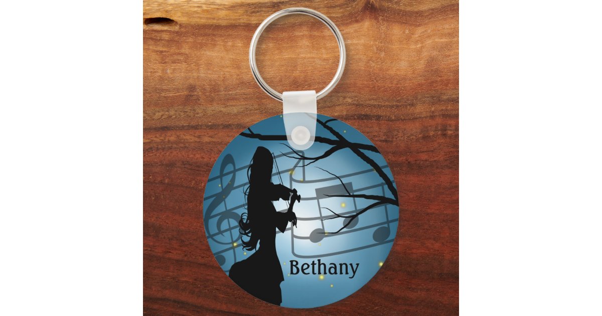 Violin Player Personalized Keychain | Zazzle