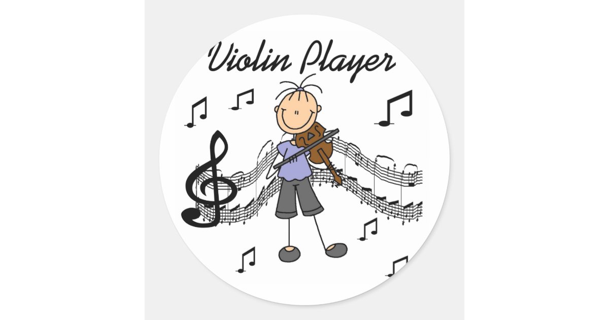 Violin Player Stickers Sticker | Zazzle