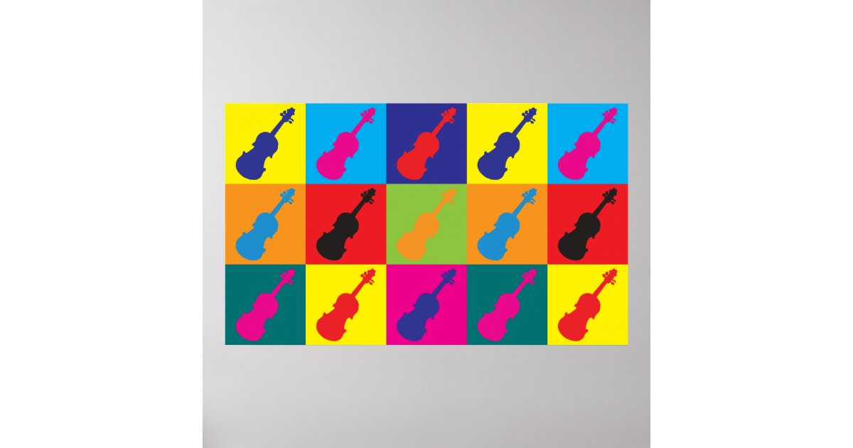 Violin Pop Art Poster | Zazzle
