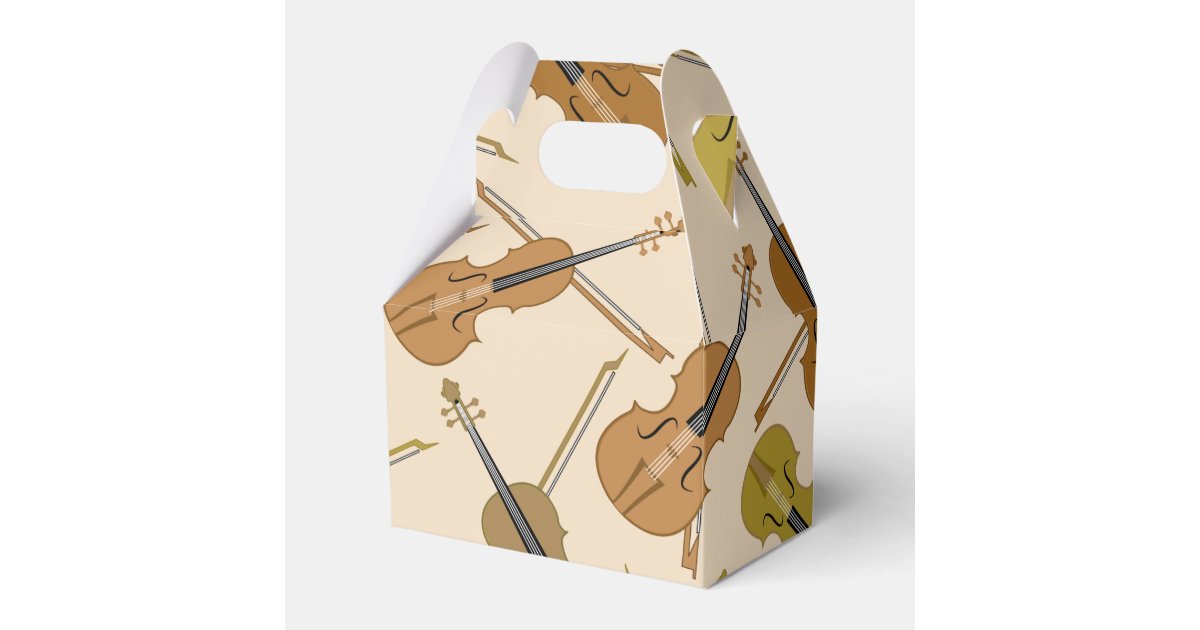 Violin Print Pattern Favor Boxes | Zazzle