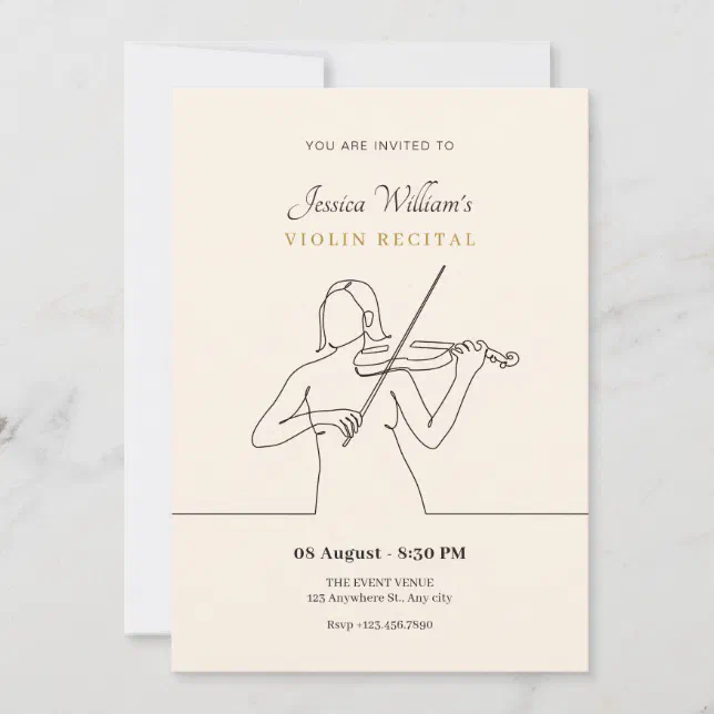 Violin recital invitation | Zazzle