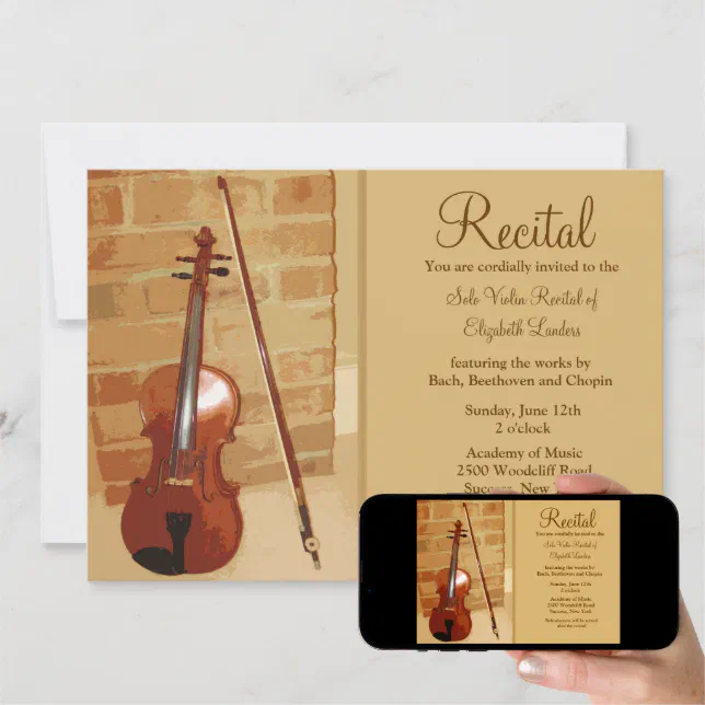 Violin Recital Invitation | Zazzle