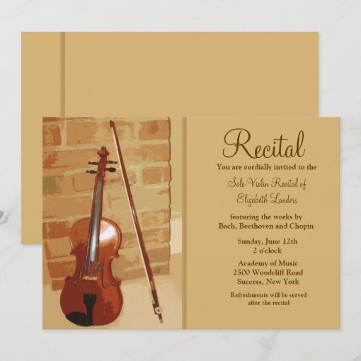 Violin Recital Invitation | Zazzle