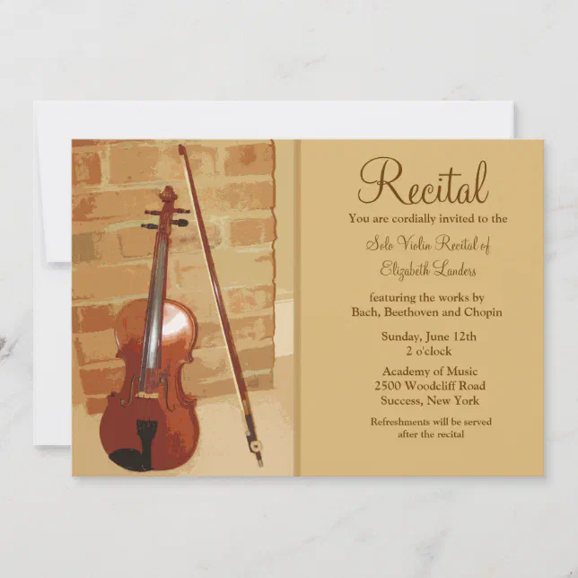Violin Recital Invitation | Zazzle
