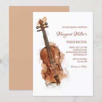 Violin Recital Invitation | Zazzle