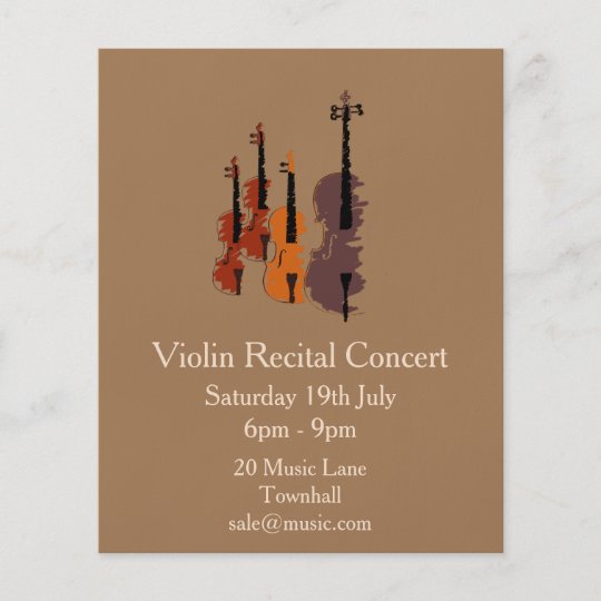Violin string instrument Recital music performance Flyer | Zazzle.com