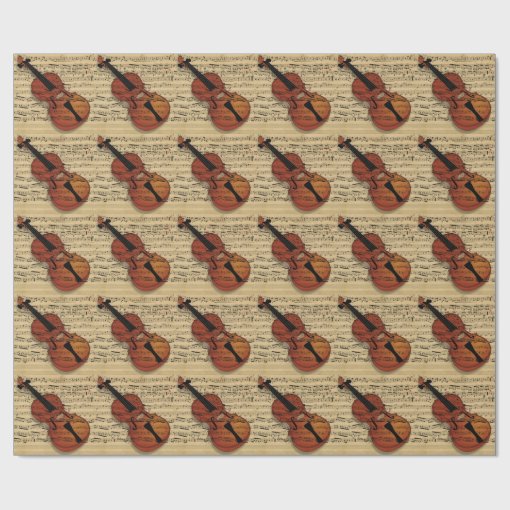Violin Vintage Music Wrapping Paper | Zazzle