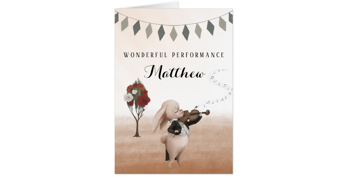 Violin Wonderful Performance Greeting Card | Zazzle