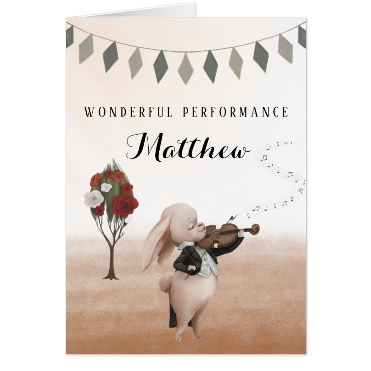 Violin Wonderful Performance Greeting Card | Zazzle