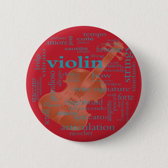 violin word cloud graphic desing by Artinspired Button | Zazzle.com