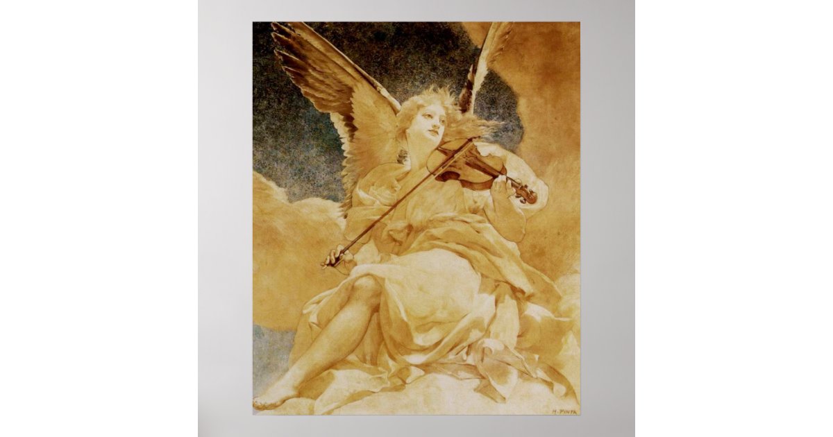 violinist angel by Henri Pinta Poster | Zazzle