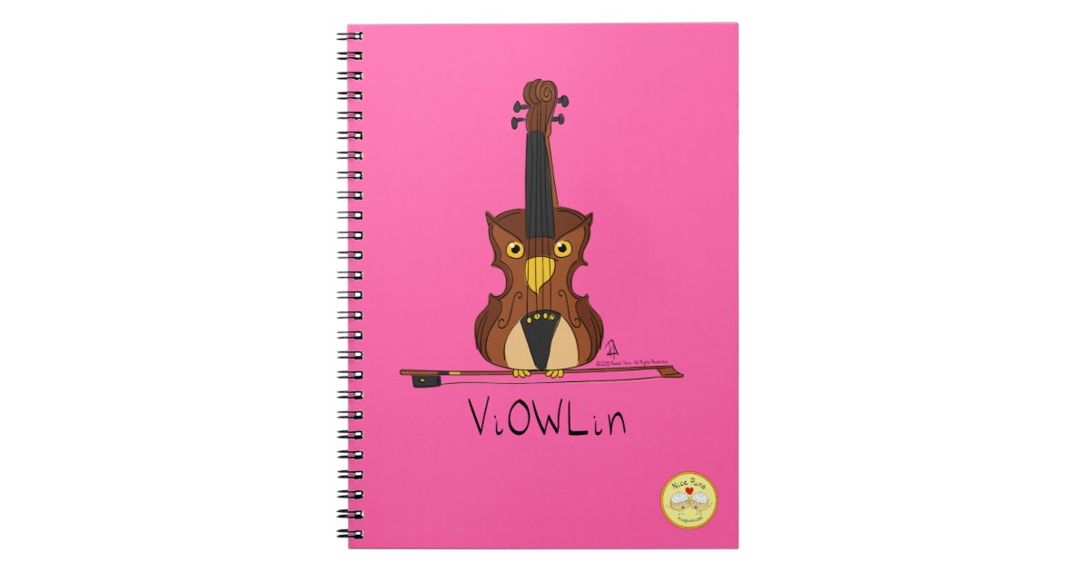 ViOWLin Violin Owl Music Notebook | Zazzle