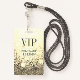 VIP Access Event Elegant Rose Gold Glitter Badge | Zazzle
