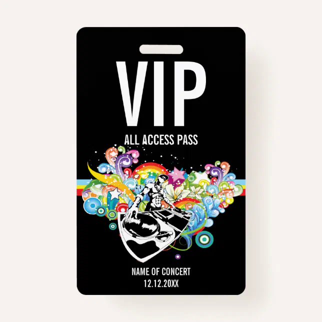 VIP All Access Concert Pass Badge | Zazzle