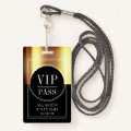 VIP All Access Event Metallic Gold Black Badge | Zazzle