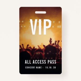 VIP All Access Name Photo Custom Concert Badge | Zazzle