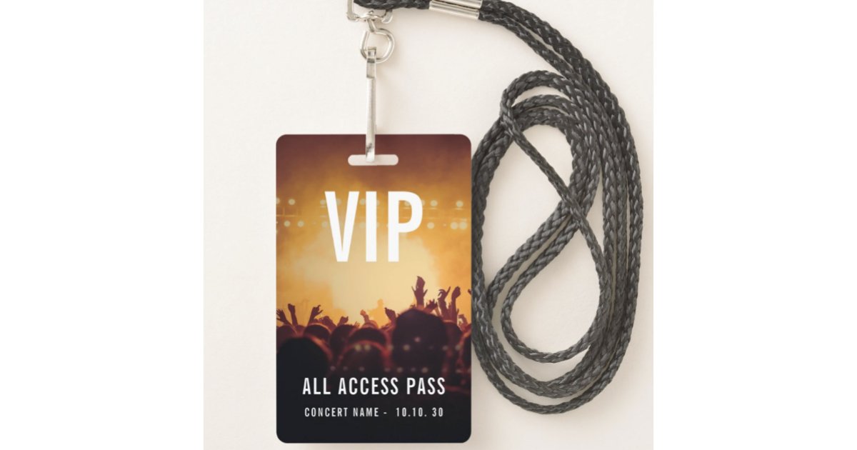 VIP All Access Name Photo Custom Concert Badge | Zazzle