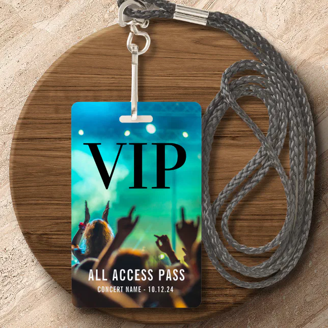 VIP All Access Pass Concert Event Badge | Zazzle