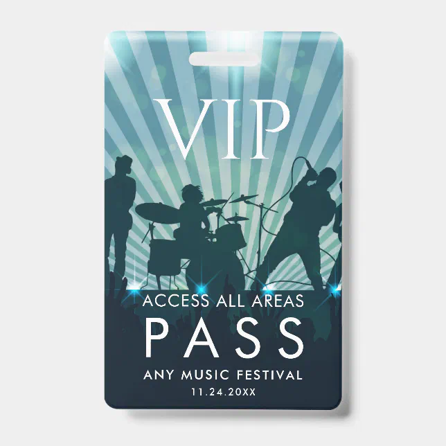 VIP All Access Pass Music Festival Custom Badge | Zazzle