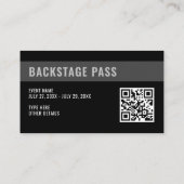 VIP Backstage Pass QR Code Event Details Business Card | Zazzle