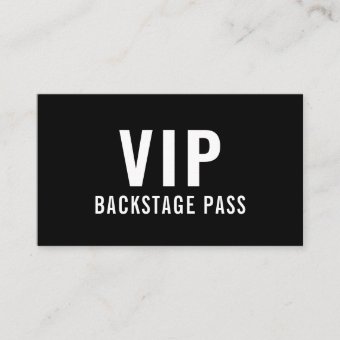 VIP Backstage Pass QR Code Event Details Business Card | Zazzle