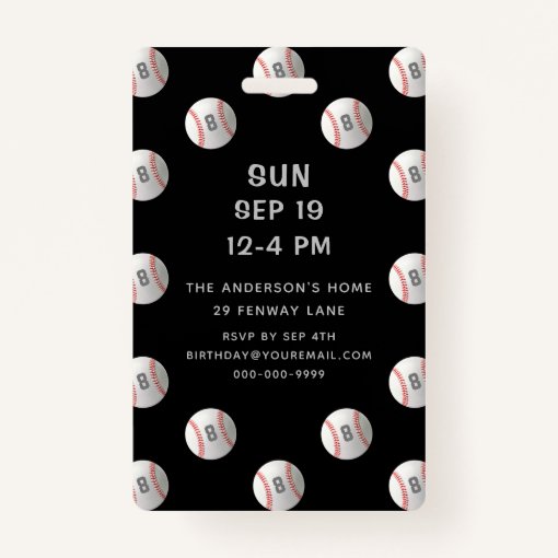 VIP Baseball Pass Custom Photo Birthday Party Badge | Zazzle