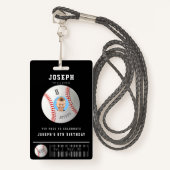 VIP Baseball Pass Custom Photo Birthday Party Badge | Zazzle