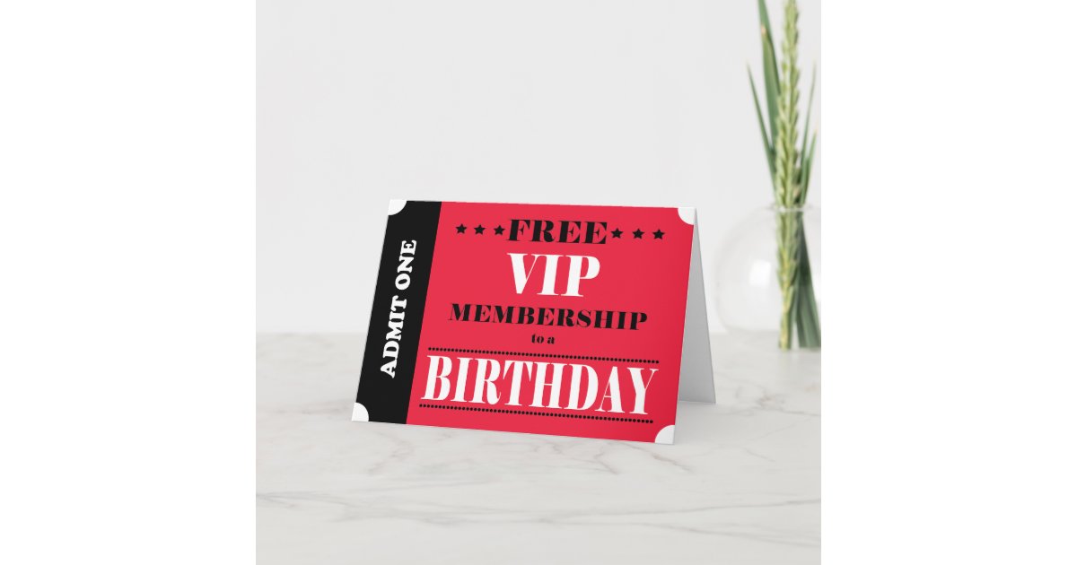 VIP Birthday Membership Card | Zazzle.com