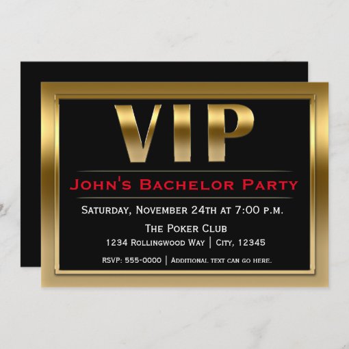 VIP Black & Gold Luxury Party Invitation | Zazzle