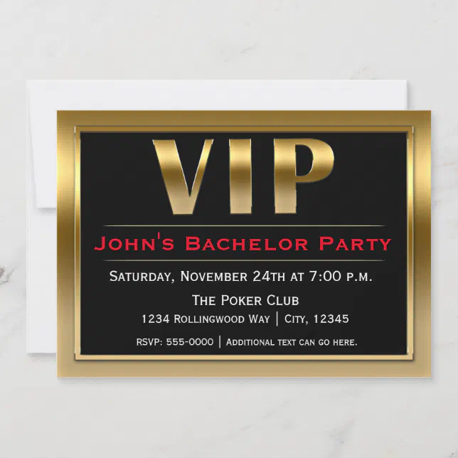VIP Black & Gold Luxury Party Invitation | Zazzle