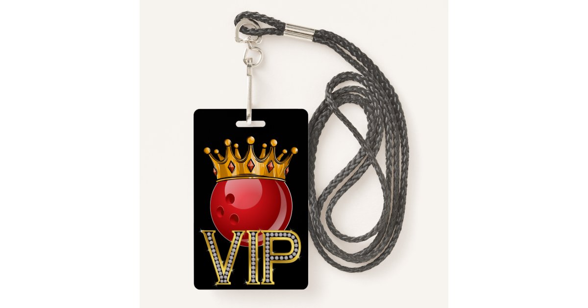 VIP BOWLING Lanyard Badge | Zazzle