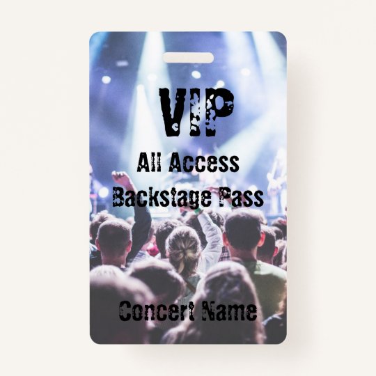 VIP Concert Festival Band Event Backstage Pass Badge | Zazzle.com
