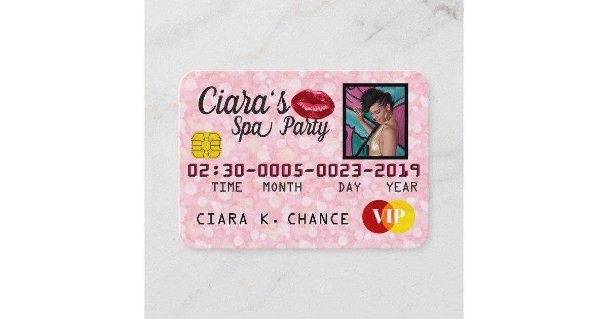 VIP Credit Card |Sparkling Pink|Photo Invitations | Zazzle